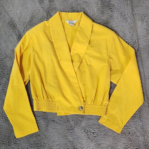 Jackets & Coats | Vibrant Yellow Cropped Jacket | Poshmark
